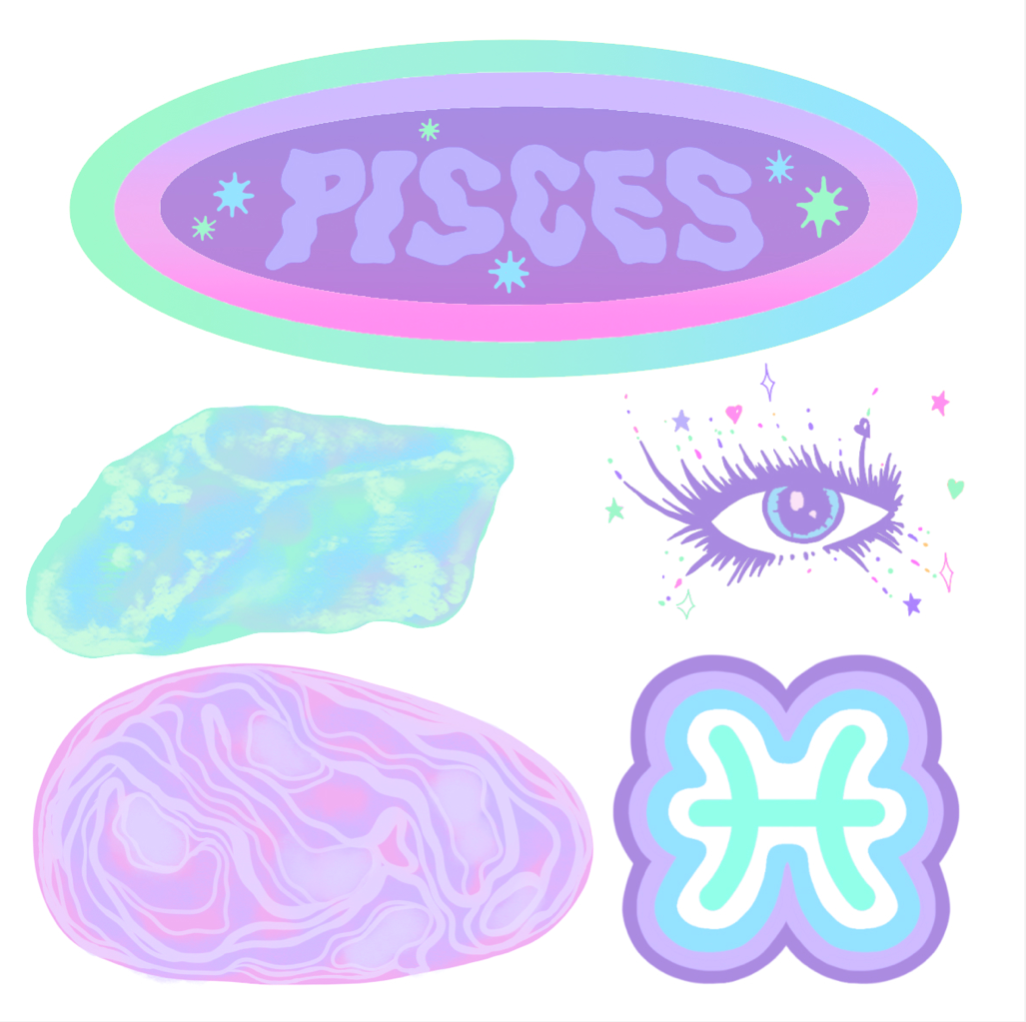 Pisces Sticker Sheet | Stickers for Pisces | Cute Gifts for Pisces ...