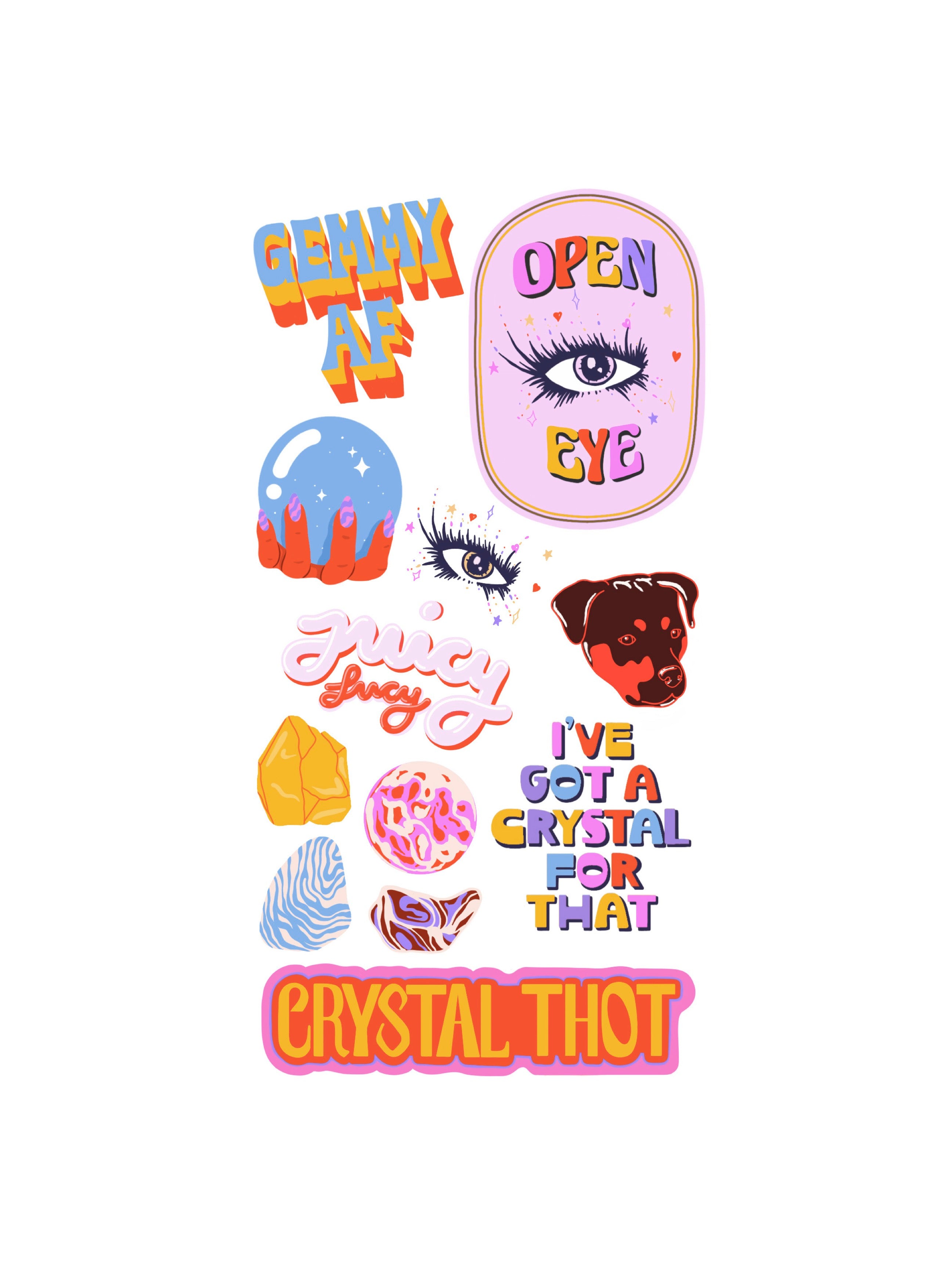 Open Eye Sticker Sheet – Open Eye Crystals